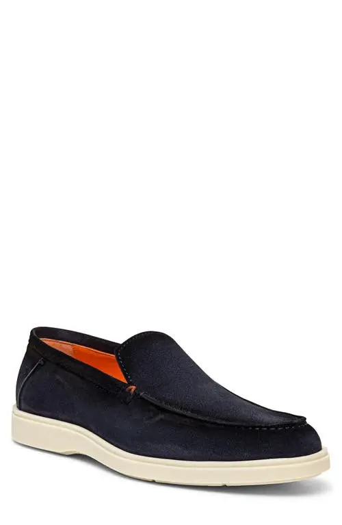 Santoni Botanist Slip-on Loafer - Blue Suede