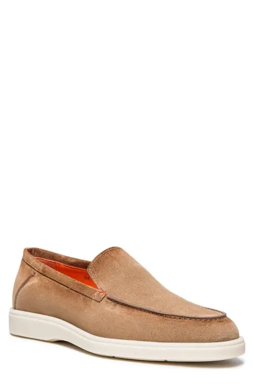 Santoni Botanist Slip-on Loafer - Light Brown Suede