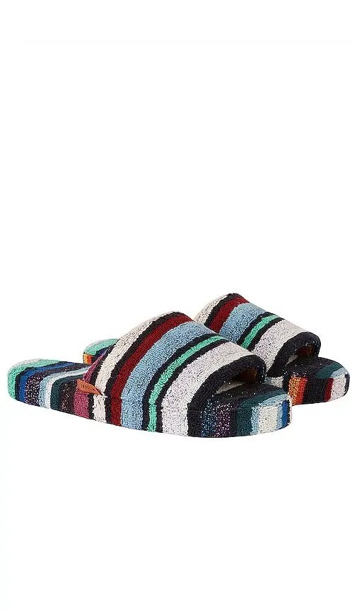 Missoni Chandler Open Slipper With Band - Blu Multicolor