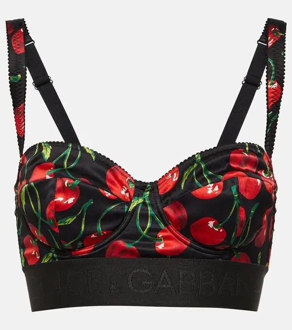 Dolce & Gabbana Cherry Silk-blend Bra