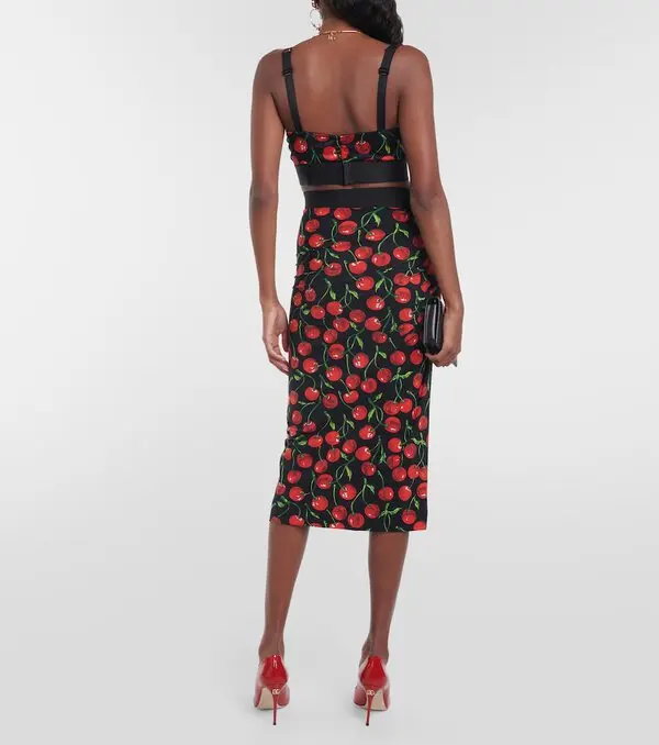 Dolce & Gabbana Cherry Silk-blend Bra