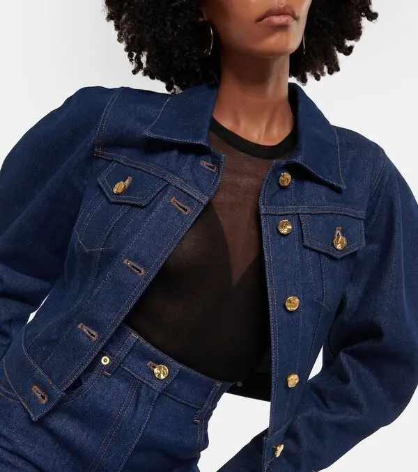 Nina Ricci Cropped Denim Trucker Jacket