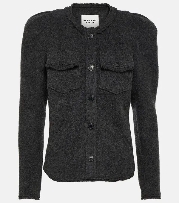 MARANT ETOILE Nelly Tweed Jacket - Grey