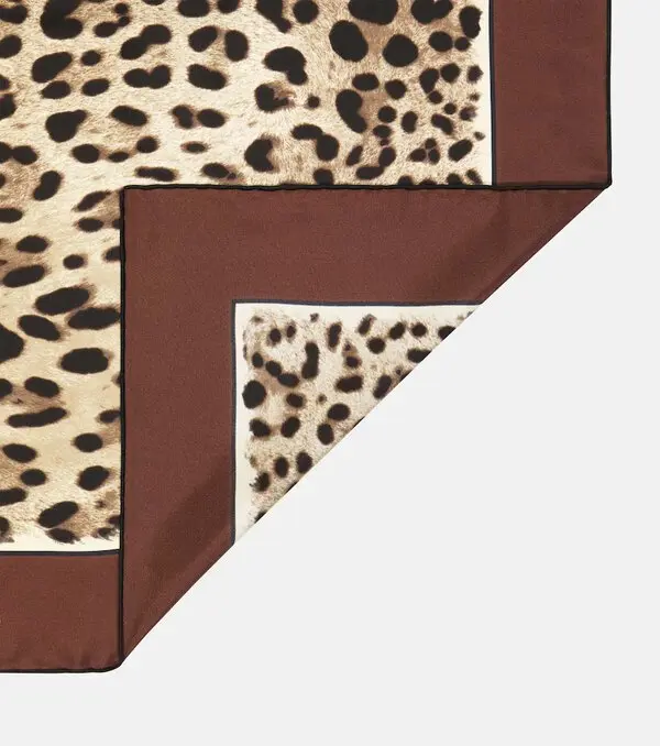 Dolce & Gabbana Leopard-print Silk Scarf - Brown