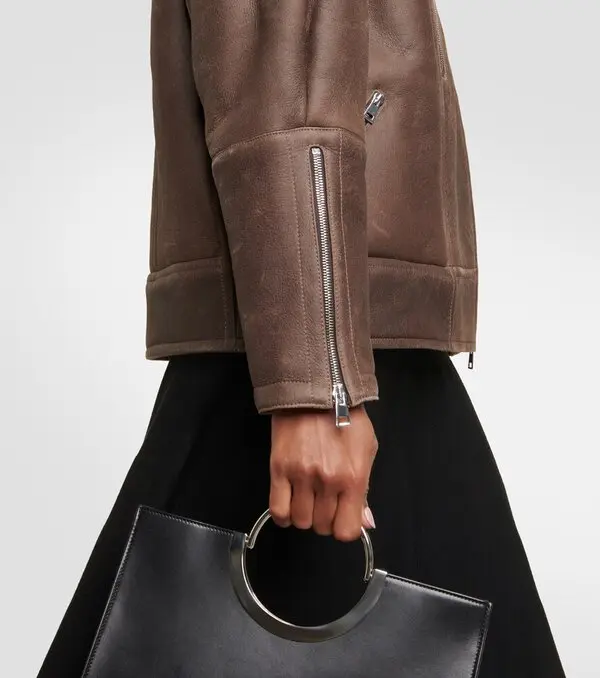 BLANCHA Shearling-trimmed Leather Jacket