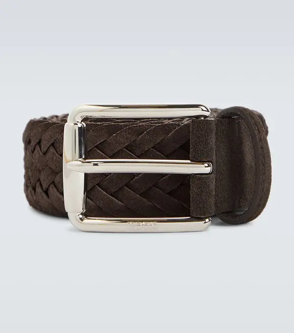 TOD'S Braided Suede Belt - Brown