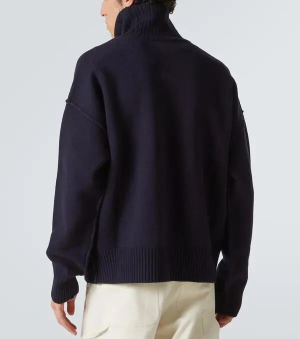 AMI Paris De Cœur Virgin Wool Turtleneck Sweater - Blue