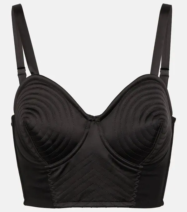 Jean Paul Gaultier Conical Satin Bustier - Black