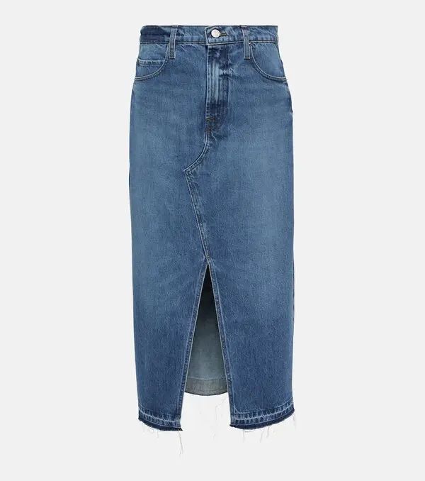 FRAME The Midaxi Denim Midi Skirt - Blue