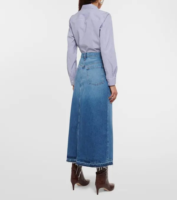 FRAME The Midaxi Denim Midi Skirt - Blue