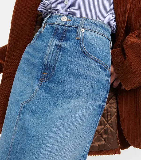FRAME The Midaxi Denim Midi Skirt - Blue