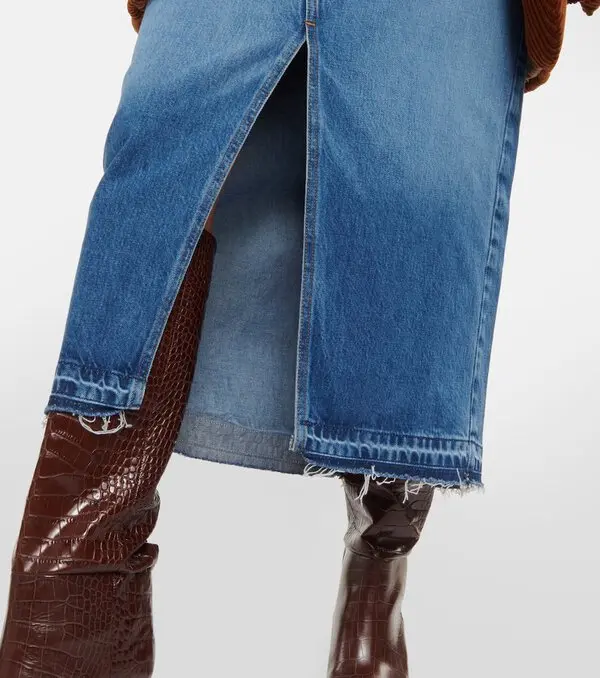 FRAME The Midaxi Denim Midi Skirt - Blue
