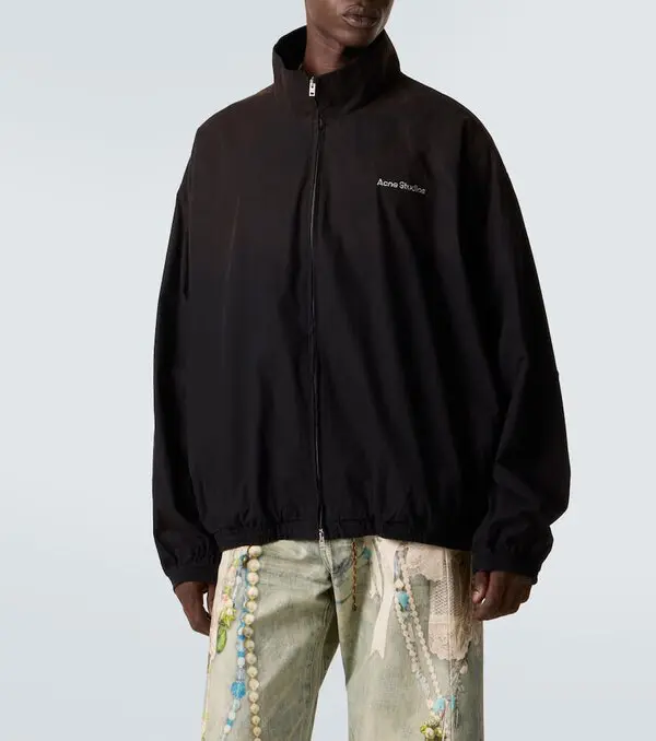 Acne Studios Logo Cotton-poplin Jacket - Black