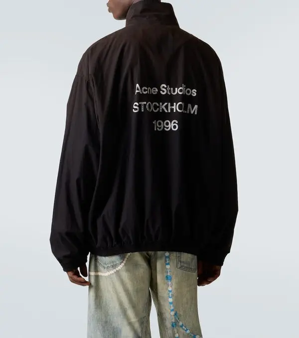 Acne Studios Logo Cotton-poplin Jacket - Black