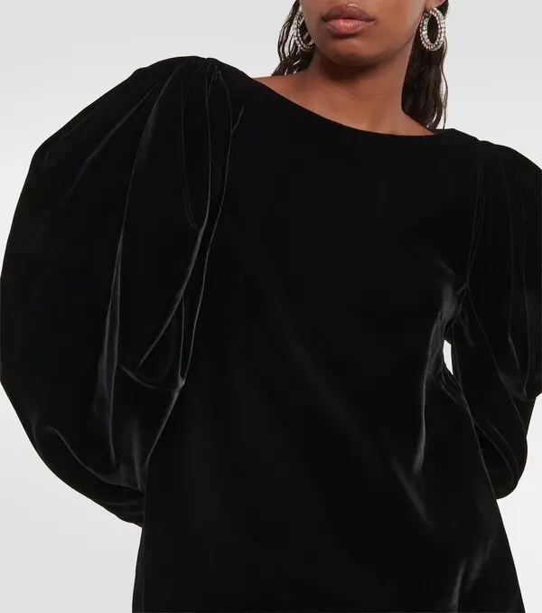 Nina Ricci Velvet Puff-sleeve Mini Dress