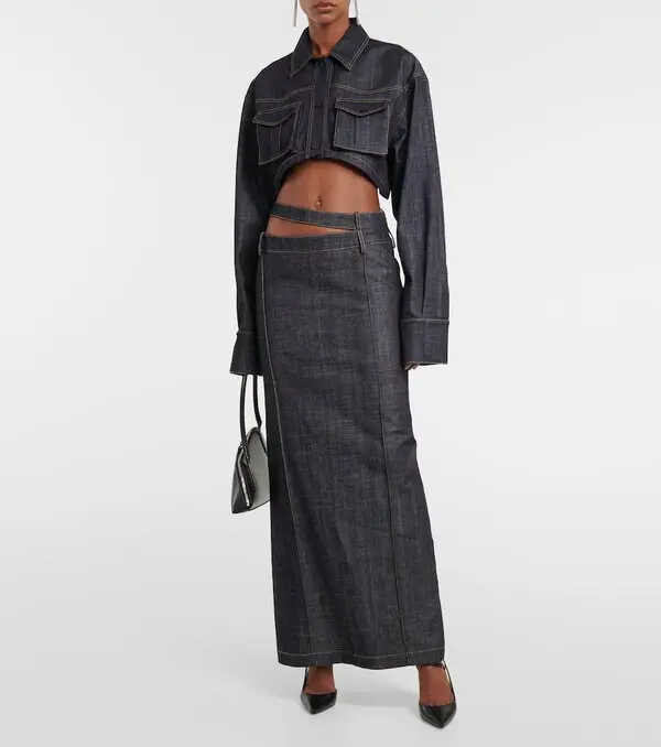 THE MANNEI Gudari Cropped Denim Blazer