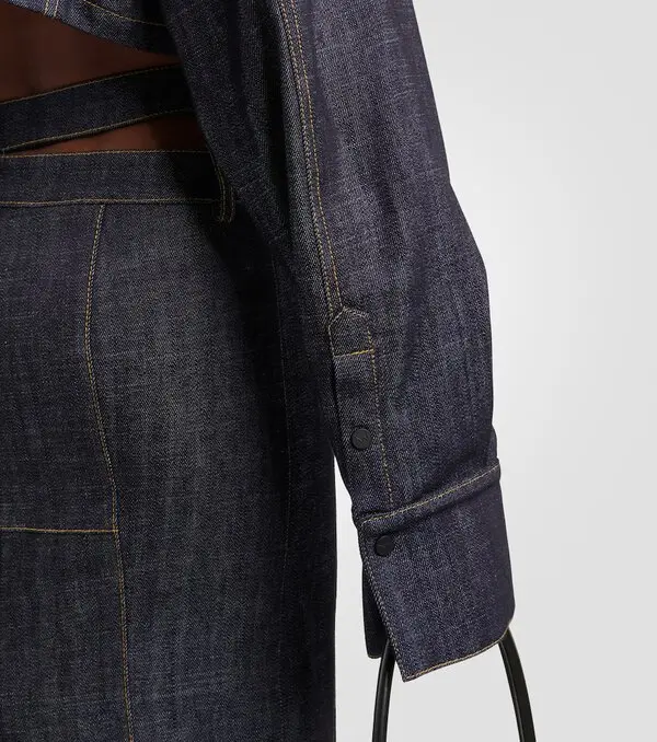 THE MANNEI Gudari Cropped Denim Blazer