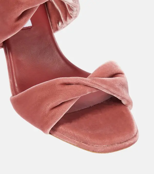 AQUAZZURA Twist 95 Velvet Mules - Pink