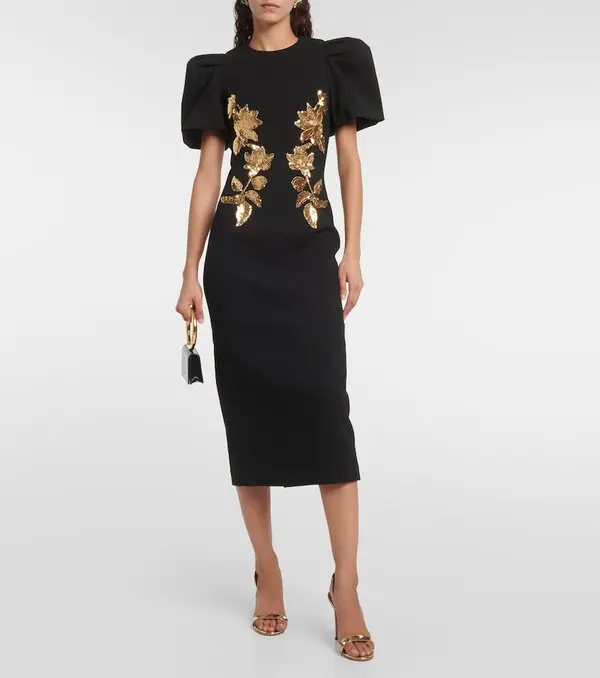 Rebecca Vallance Versailles Sequined Crêpe Midi Dress
