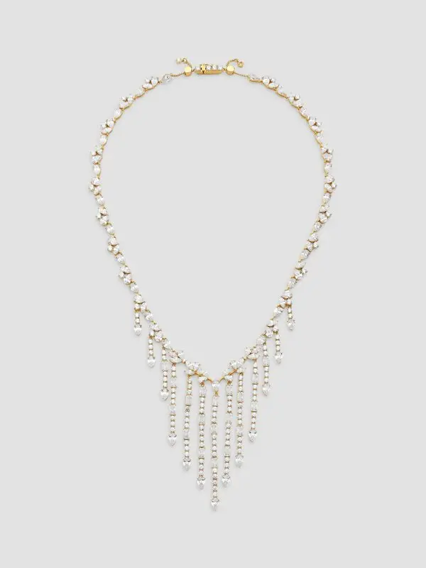 Adriana Orsini Versailles 18k--plated & Cubic Zirconia Fringe Necklace - Gold
