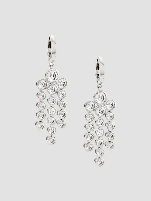 Adriana Orsini Basel Rhodium-plated & Cubic Zirconia Chandelier Earrings - Silver