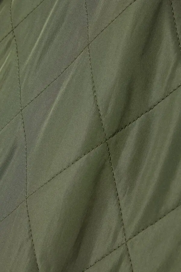 Norma Kamali Belted Quilted Shell Trench Coat