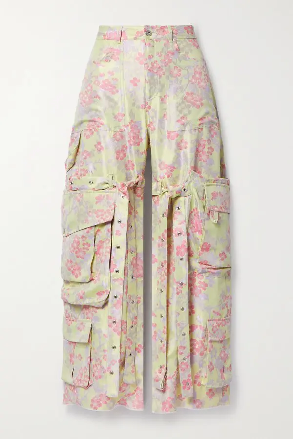 MARQUES' ALMEIDA Brocade Wide-leg Cargo Pants - Multi