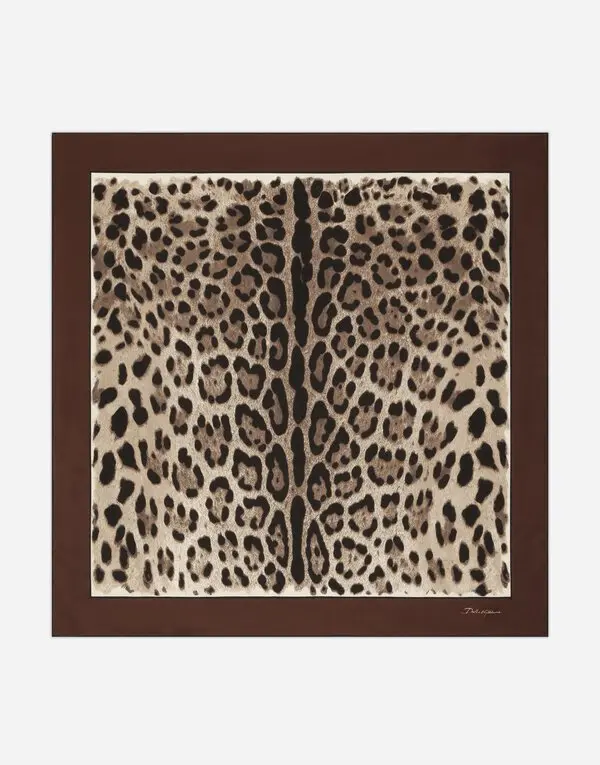 Dolce & Gabbana Leopard-print Twill Scarf - Brown