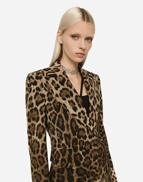 Dolce & Gabbana Leopard-print Wool Turlington Jacket - Animal Print