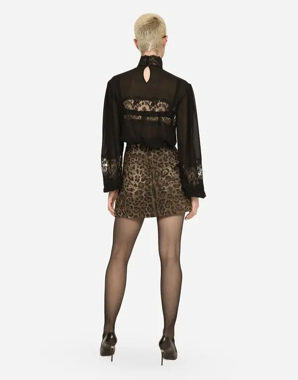Dolce & Gabbana Silk Georgette And Lace Blouse