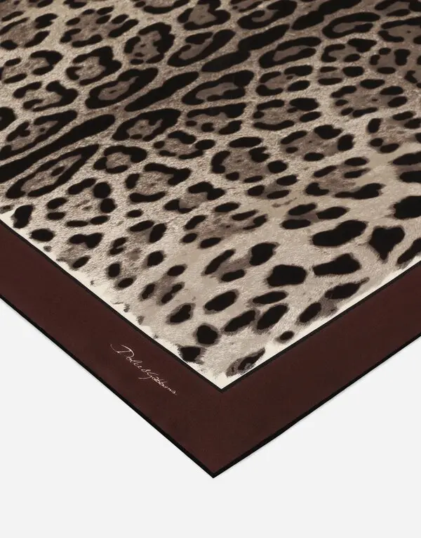 Dolce & Gabbana Leopard-print Twill Scarf - Brown