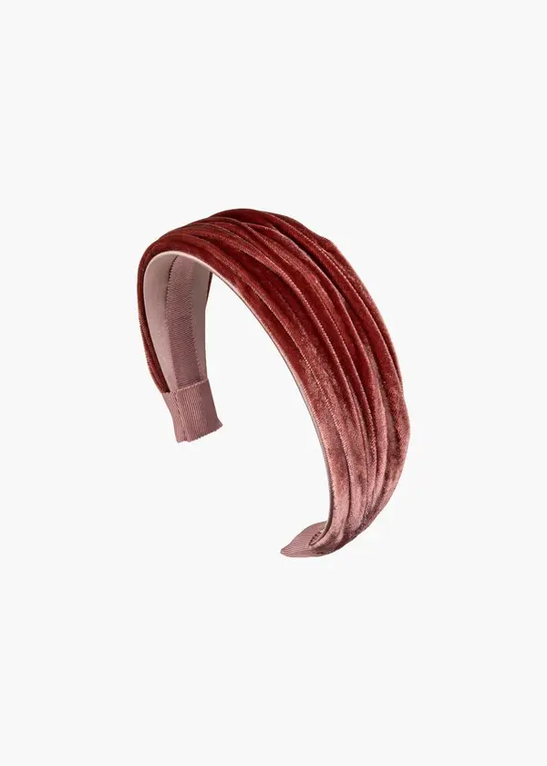 JENNIFER BEHR Natasha Velvet Headband - Antique Rose