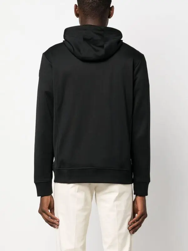 Paul & Shark Scuba-jersey Zip-up Hoodie - Black