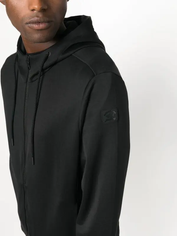Paul & Shark Scuba-jersey Zip-up Hoodie - Black