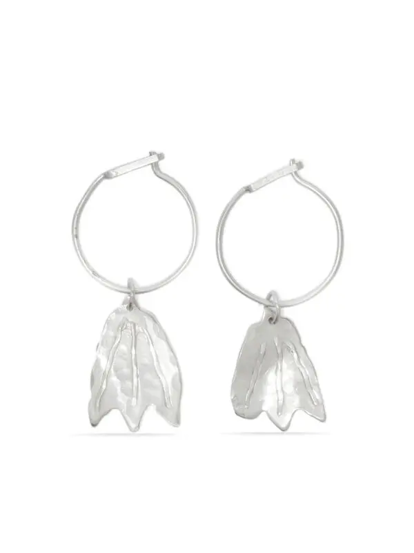 JIL SANDER Floral-detail Drop Earrings - Silver
