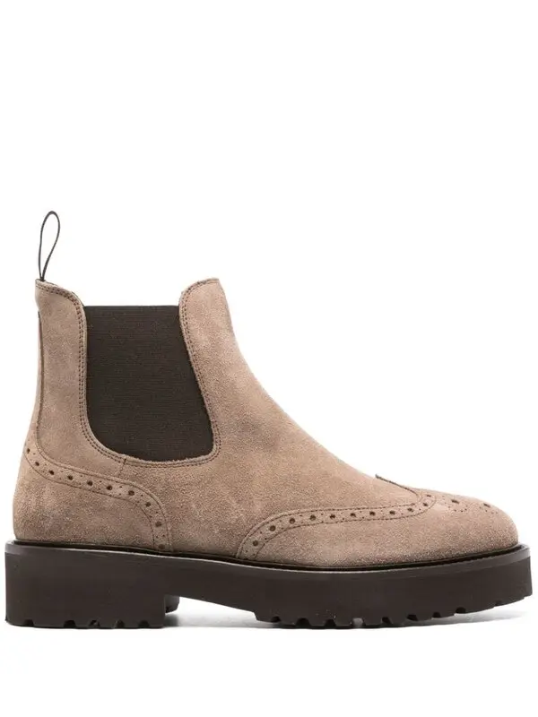 DOUCAL'S Perforated Suede Boots - Neutrals