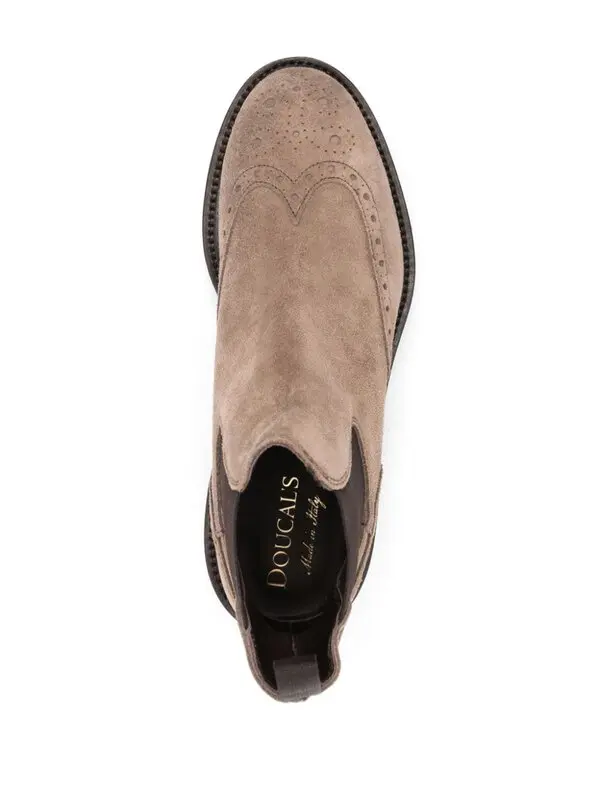 DOUCAL'S Perforated Suede Boots - Neutrals