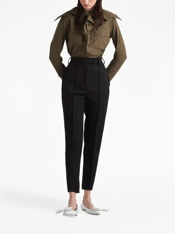 Prada Floral-embellished Poplin Shirt