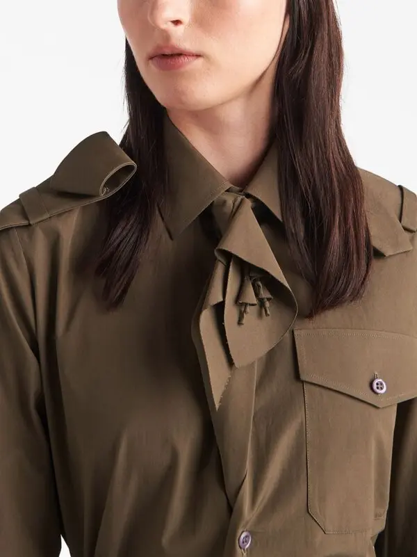 Prada Floral-embellished Poplin Shirt