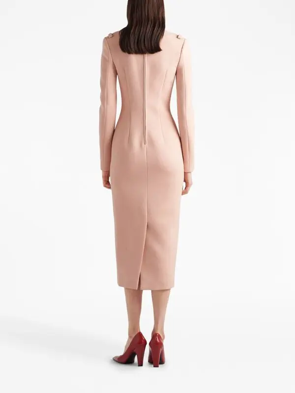 open lace back dress Splendour' Wool Tweed Midi Dress in Rosa main image 0
