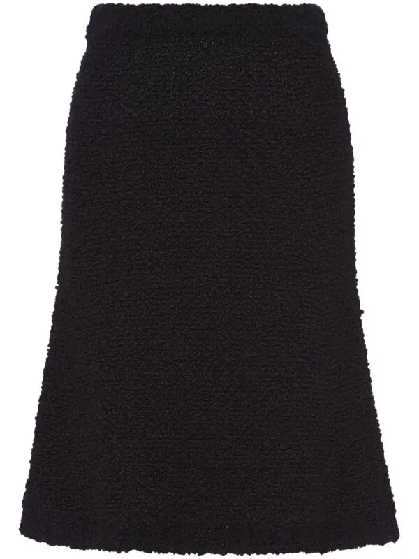 Prada Bouclé Mohair Knit Skirt - Black