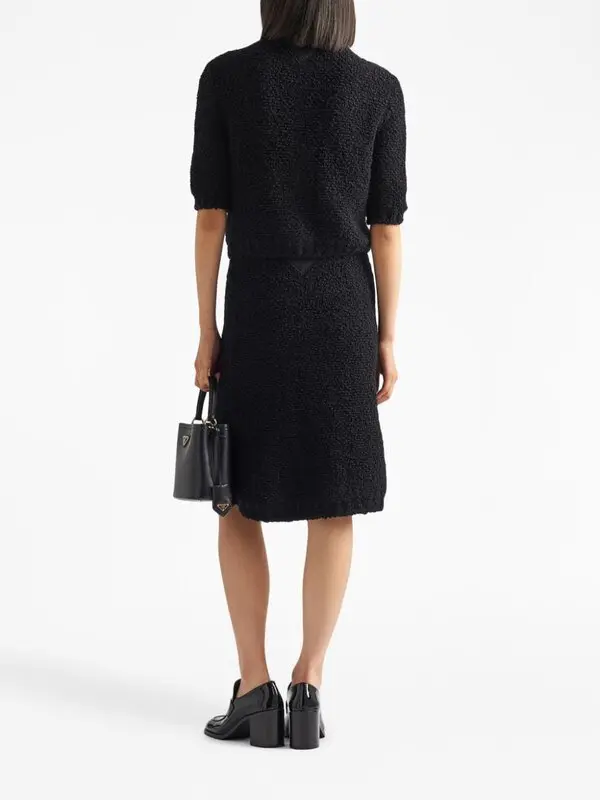 Prada Bouclé Mohair Knit Skirt - Black