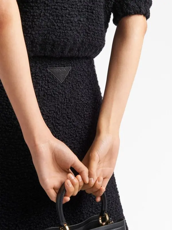 Prada Bouclé Mohair Knit Skirt - Black