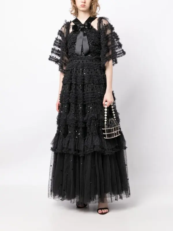 needle and thread dress black Lisette Ruffle Off Shoulder Gown main image 1