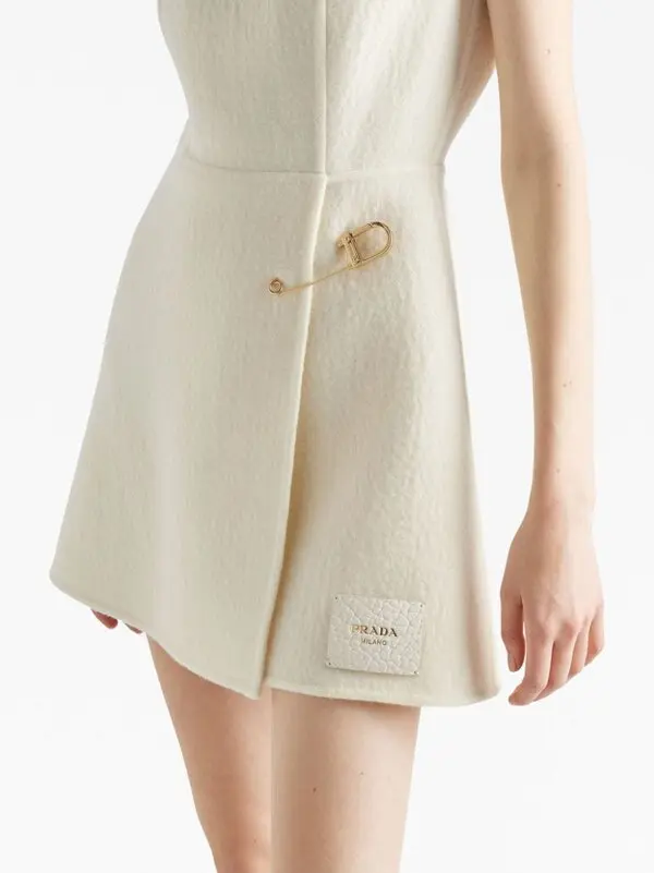 Prada Safety-pin Mini Dress In Wool
