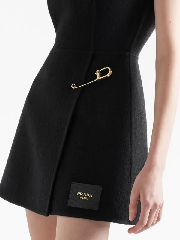 Prada Safety Pin Detail Mini Dress