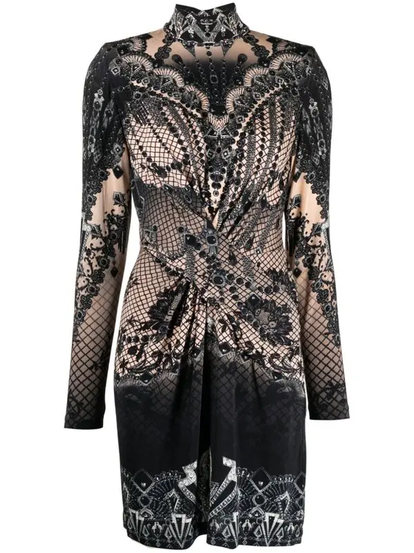 Camilla Jewellery-print Draped Dress