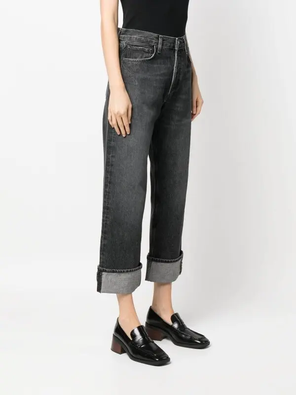 AGOLDE High-rise Cropped Jeans - Black