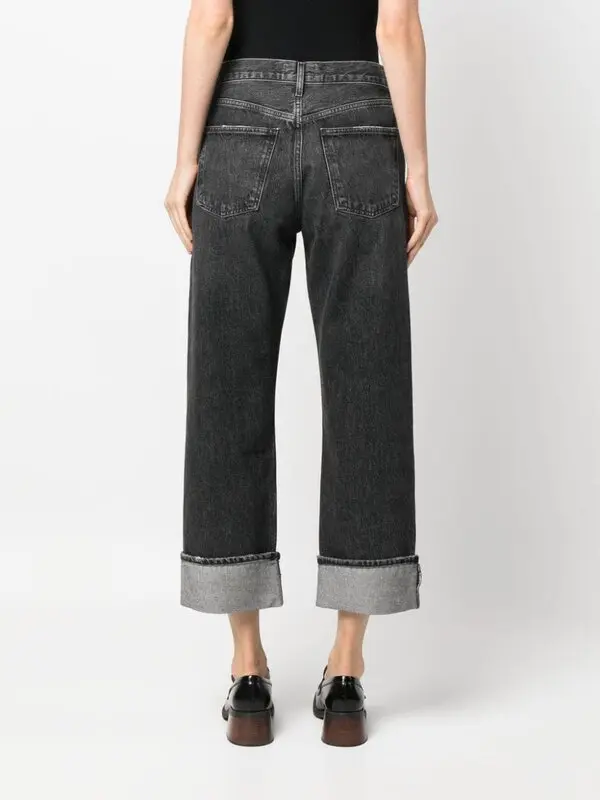 AGOLDE High-rise Cropped Jeans - Black