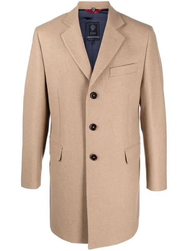 FAY Single-breasted Layered Coat